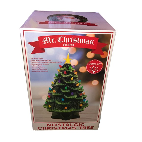 Mr. Christmas | Holiday | Mr Christmas Green Snow Nostalgic Battery Led ...